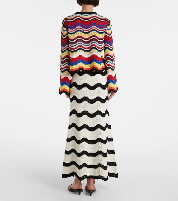 La DoubleJ Chevron Crochet Cotton Top
