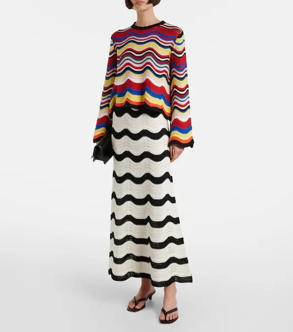 La DoubleJ Chevron Crochet Cotton Top