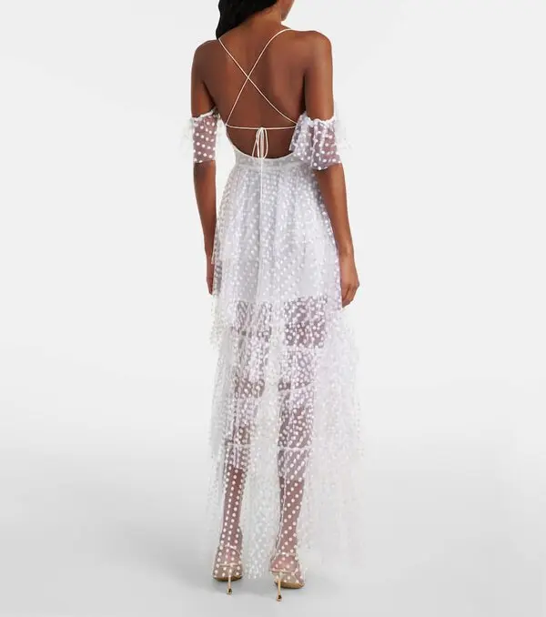 ALEXANDRA MIRO Carmen Polka-dot Tulle Maxi Dress