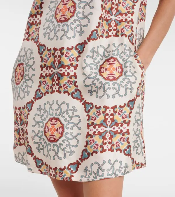 La DoubleJ Swing Printed Silk Satin Minidress - Multicoloured
