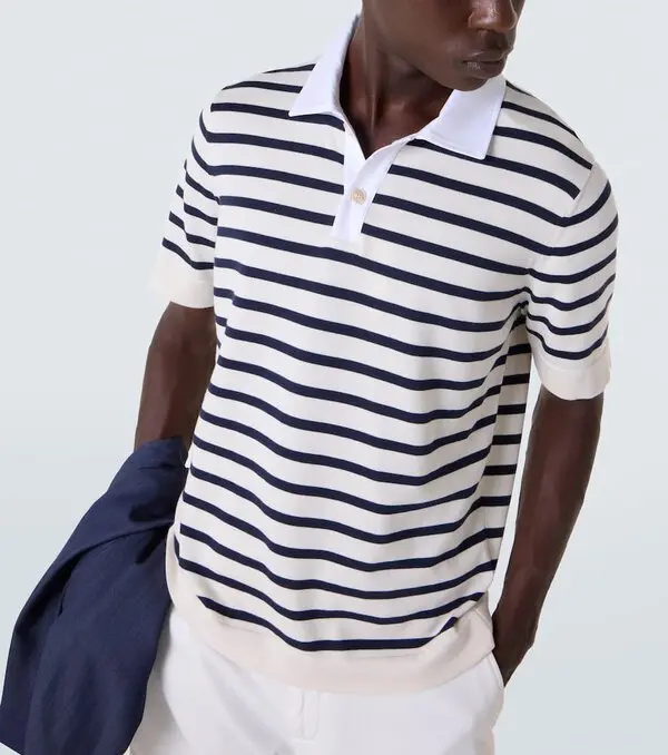 Brunello Cucinelli Striped Cotton Polo Shirt