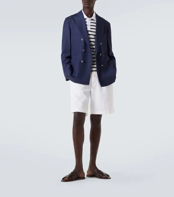 Brunello Cucinelli Striped Cotton Polo Shirt