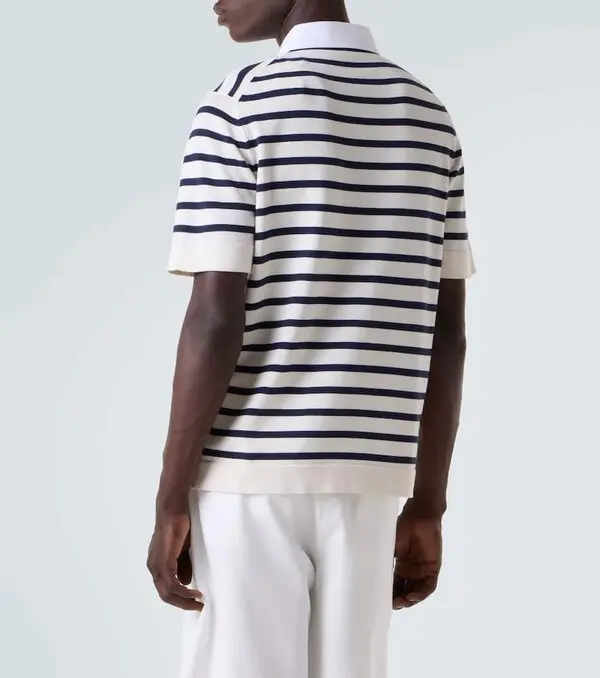 Brunello Cucinelli Striped Cotton Polo Shirt