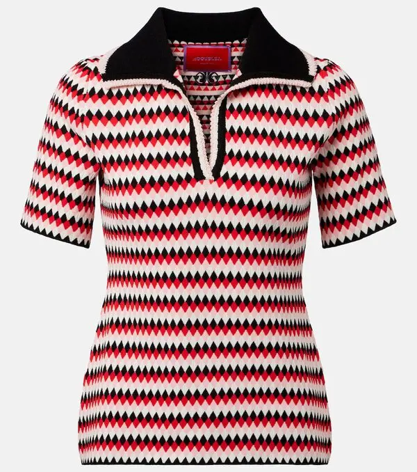 La DoubleJ Checkers Knitted Polo