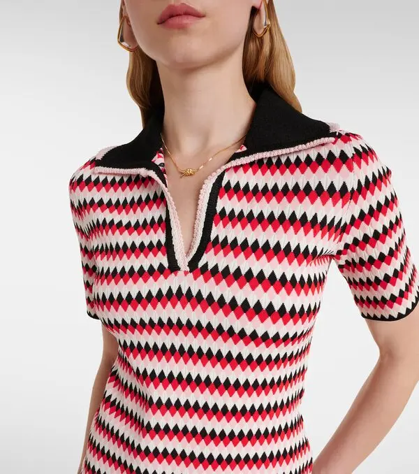La DoubleJ Checkers Knitted Polo