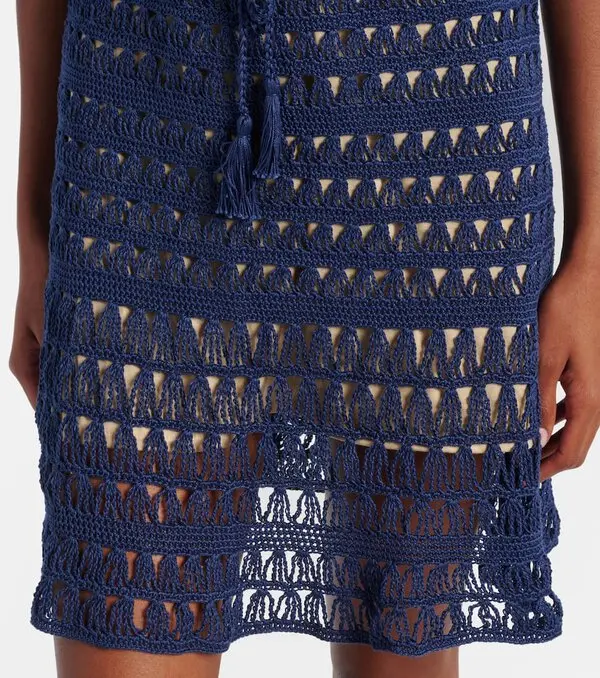 Anna Kosturova Crocheted Cotton Mini Dress