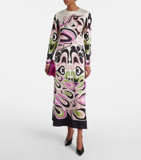La DoubleJ Clingy Swing Printed Midi Dress