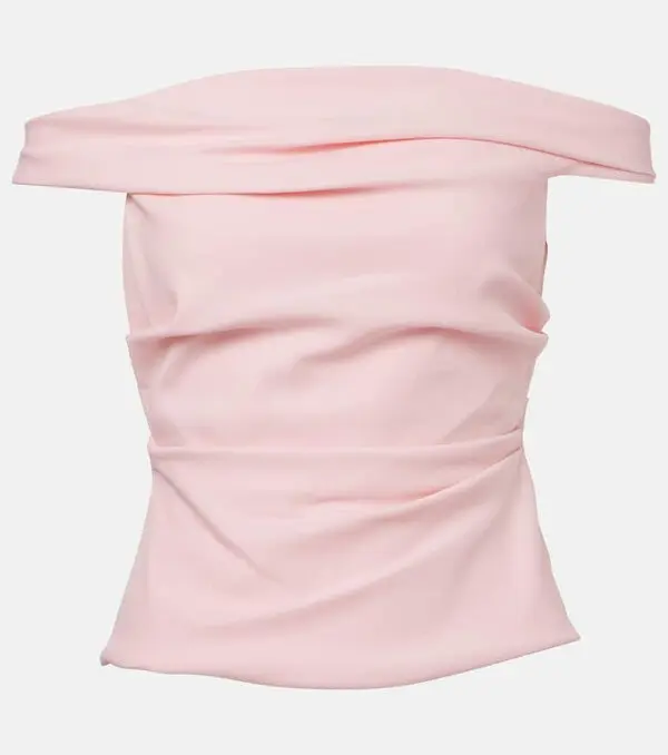 THE SEI Draped Off-shoulder Corset - Pink