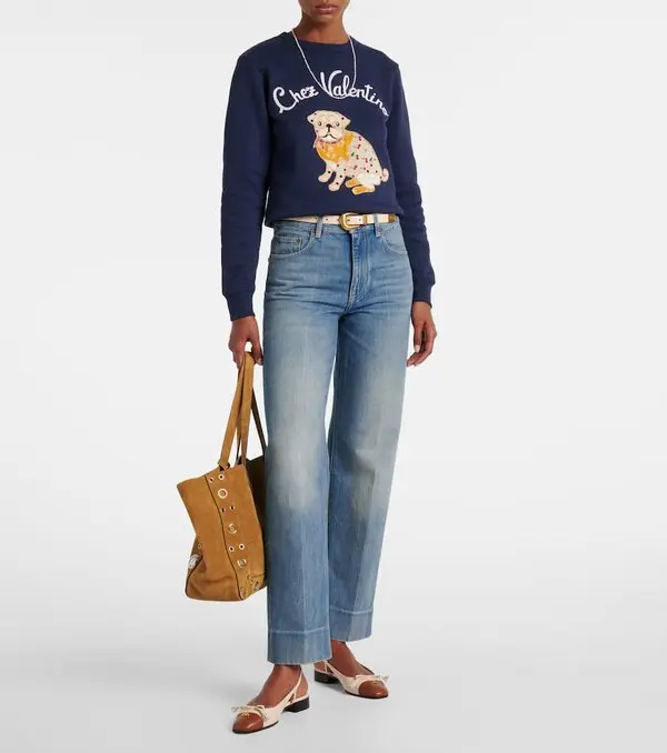 Valentino Garavani Embroidered Cotton Jersey Sweatshirt