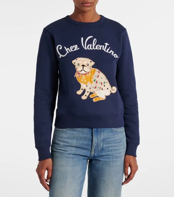 Valentino Garavani Embroidered Cotton Jersey Sweatshirt