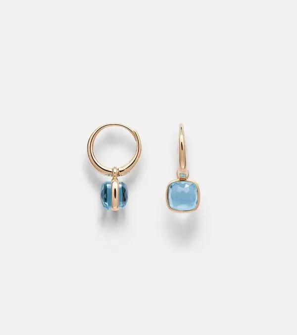 Pomellato Nudo Mini 18kt Rose Earrings With Blue Topazes