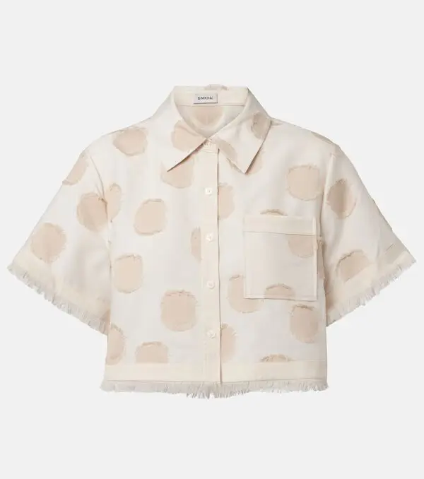 Simkhai Topanga Polka-dot Cropped Shirt