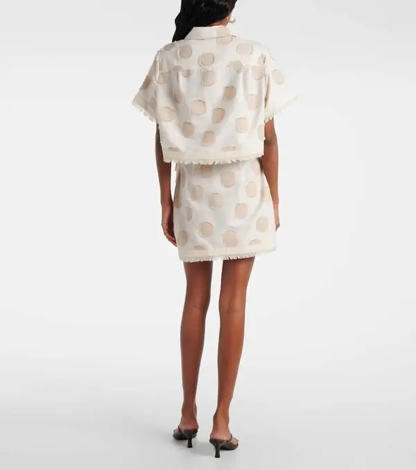 Simkhai Topanga Polka-dot Cropped Shirt