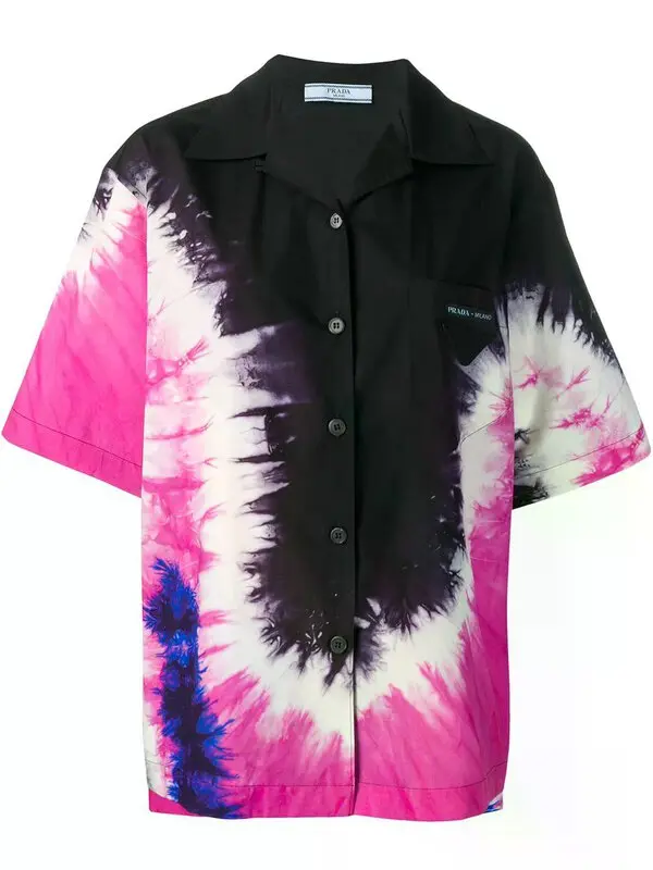 Prada Oversized Tie-dye Shirt - Black