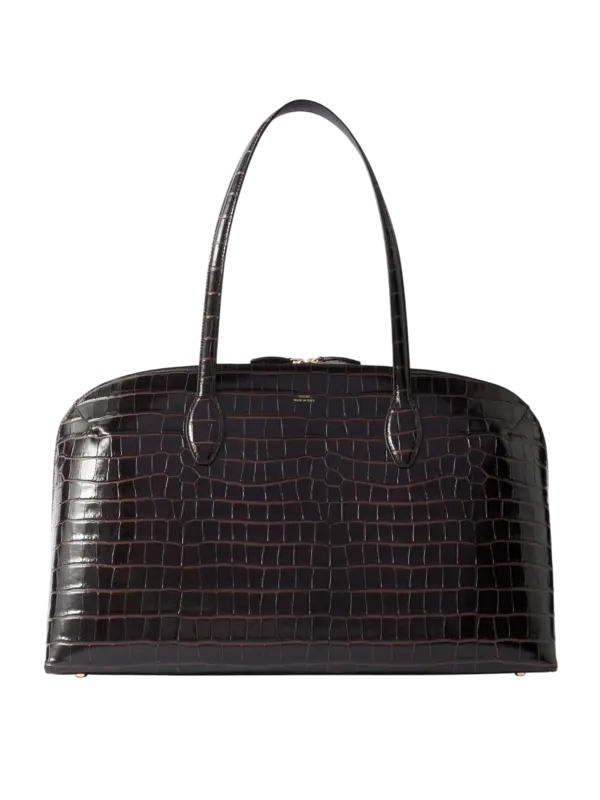 TOTEME Croc-effect Leather Tote - Brown