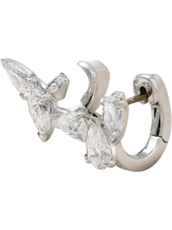 REPOSSI Serti Sur Vide 18-karat White Gold Diamond Ear Cuff - Silver