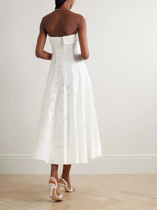 Simkhai Imogen Strapless Fil Coupé Jacquard Midi Dress