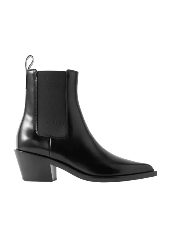 GIANVITO ROSSI Wylie Dover 45 Glossed-leather Chelsea Boots