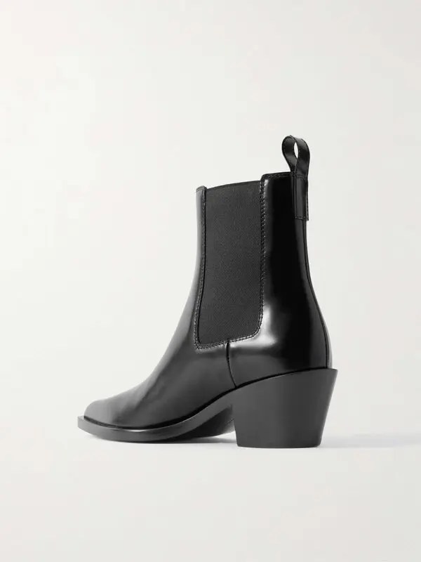 GIANVITO ROSSI Wylie Dover 45 Glossed-leather Chelsea Boots - Black