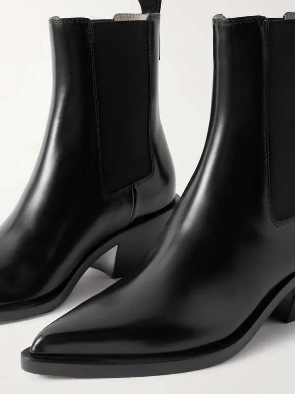 GIANVITO ROSSI Wylie Dover 45 Glossed-leather Chelsea Boots - Black