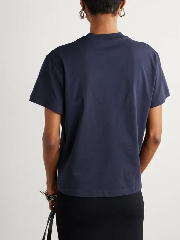 JIL SANDER Three-pack Appliquéd Cotton-jersey T-shirts - Blue