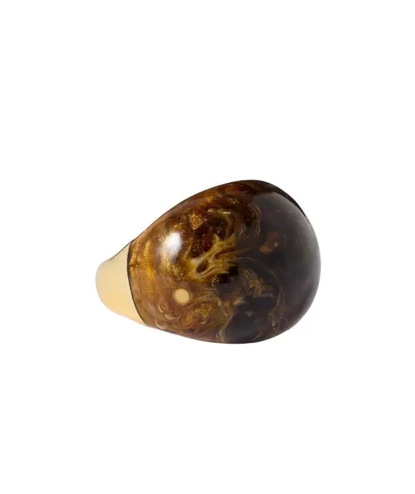 Dinosaur Designs Large Resin Ring - Brown