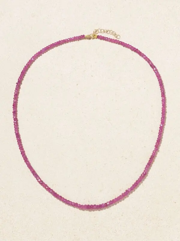 Jia Jia Gold And Sapphire Necklace - Pink