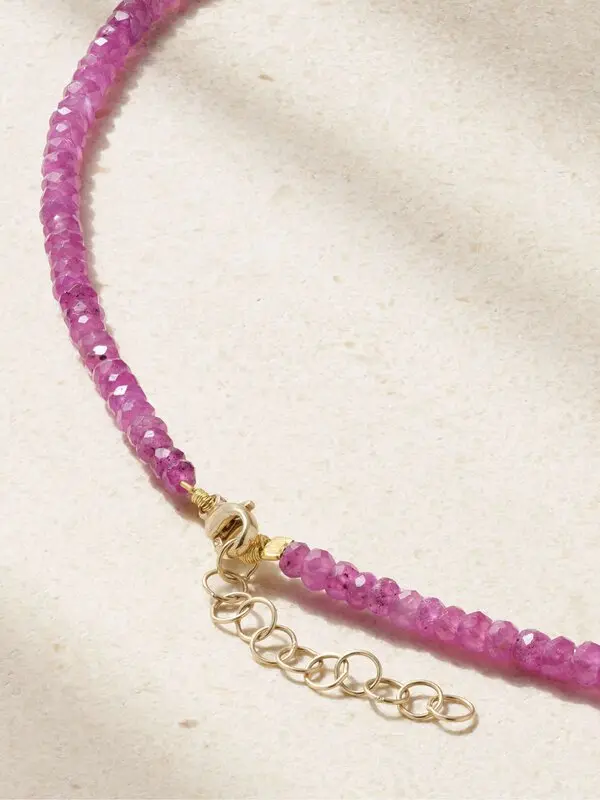 Jia Jia Gold And Sapphire Necklace - Pink