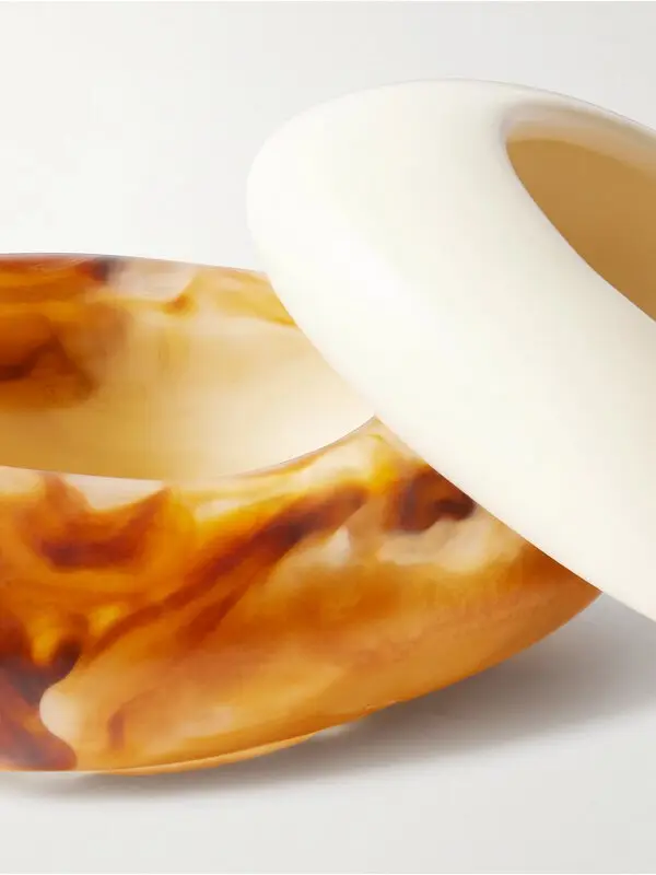 Dinosaur Designs Rock Resin Bangles Set Of Two - Neutrals