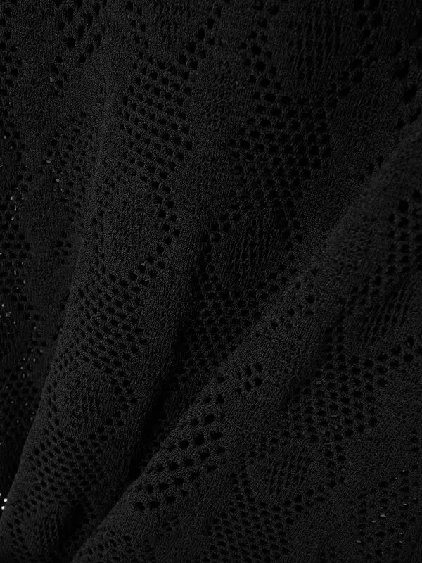 Alaïa Open-knit Midi Dress - Black
