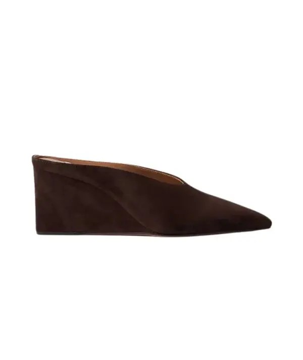 Alaïa - 75 Suede Point-Toe Wedge Mules