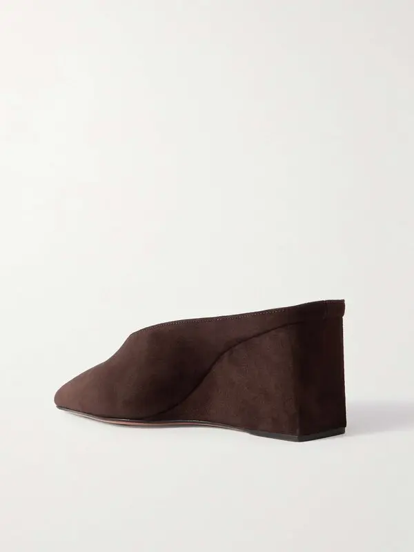 Alaïa - 75 Suede Point-Toe Wedge Mules