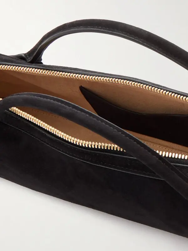 Alaïa Le Teckel Leather-trimmed Suede Clutch - Black