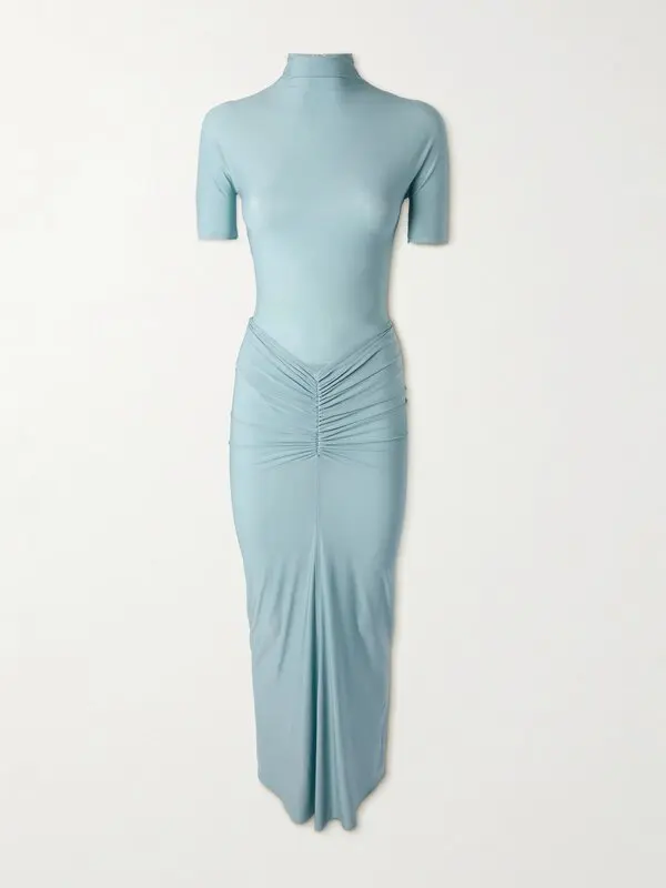 Alaïa Ruched Stretch-jersey Midi Dress