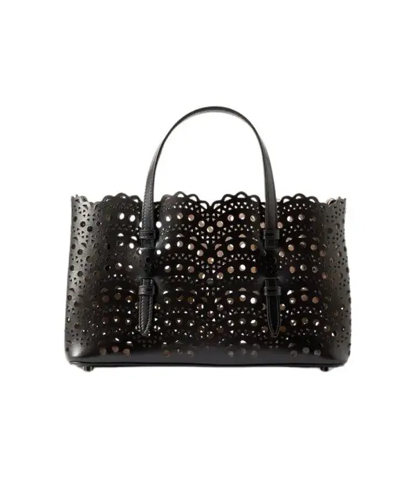 Alaïa Mena 25 E/w Medium Leather Tote - Black