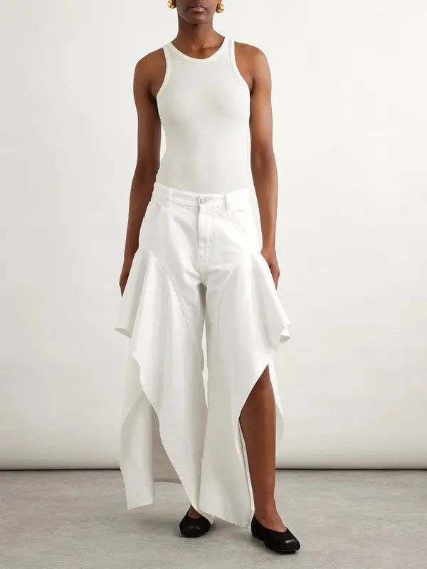 Alaïa Ribbed-knit Bodysuit - Neutrals