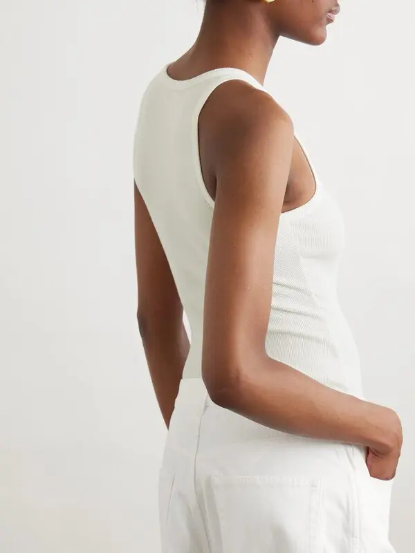 Alaïa Ribbed-knit Bodysuit - Neutrals