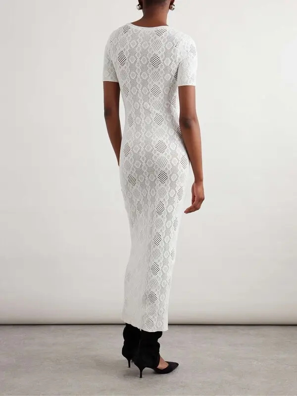 ALAA Python Lace Knit Dress - White - Size 6 - Woman