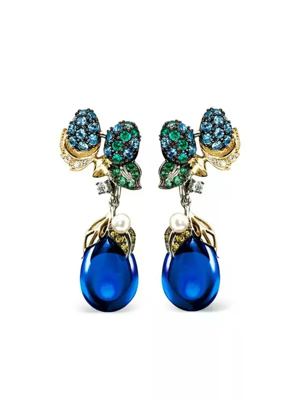 ANABELA CHAN Diamonds And Gemstones Drop Earrings - Blue