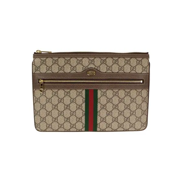 Gucci Ophidia Gg Supreme Pouch - Tan