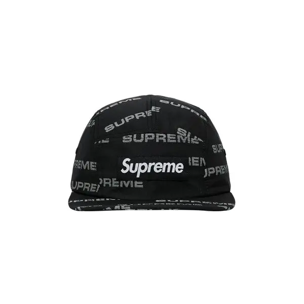 Supreme Reflective Jacquard Camp Cap - Black