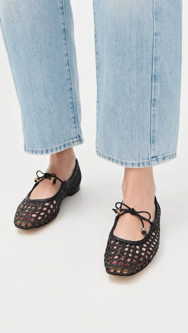 Sam Edelman Marcie Woven Mary Jane Flats - Black