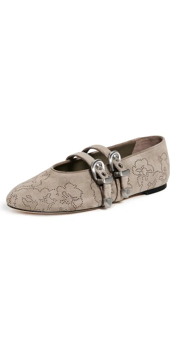 STUART WEITZMAN Maven Mary Jane Flats - Smokey Taupe