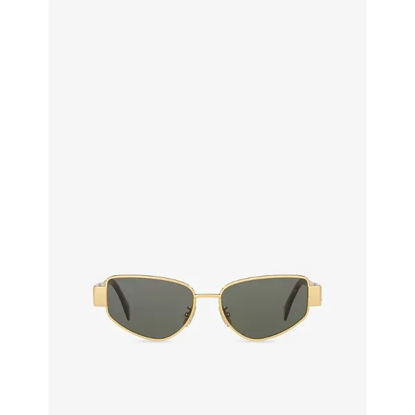 Celine Metal Triomphe Square Sunglasses - Gold