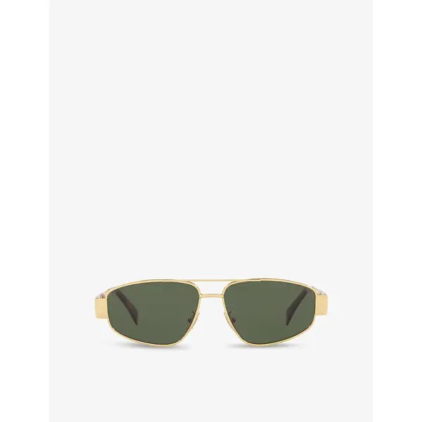 Celine Metal Triomphe Aviator-frame Sunglasses - Gold