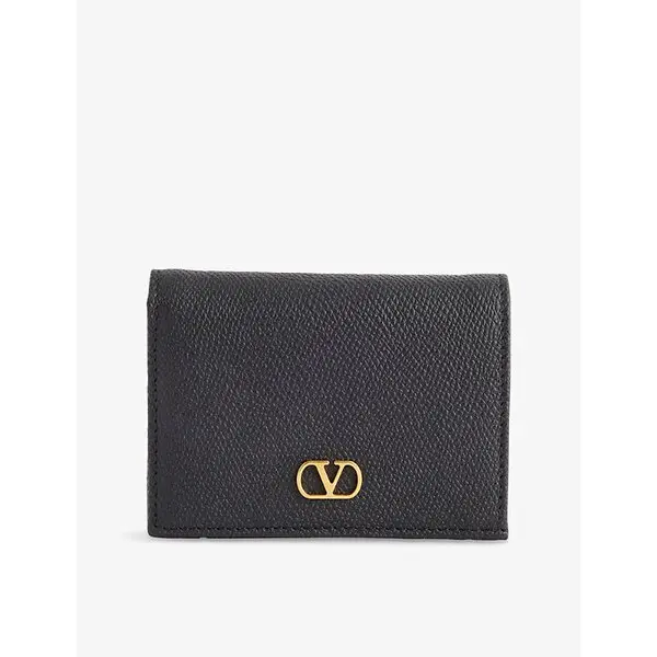 Valentino Garavani Vlogo Signature Leather Wallet - Nero