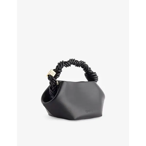 GANNI Mini Leather-blend Top-handle Bag - Black