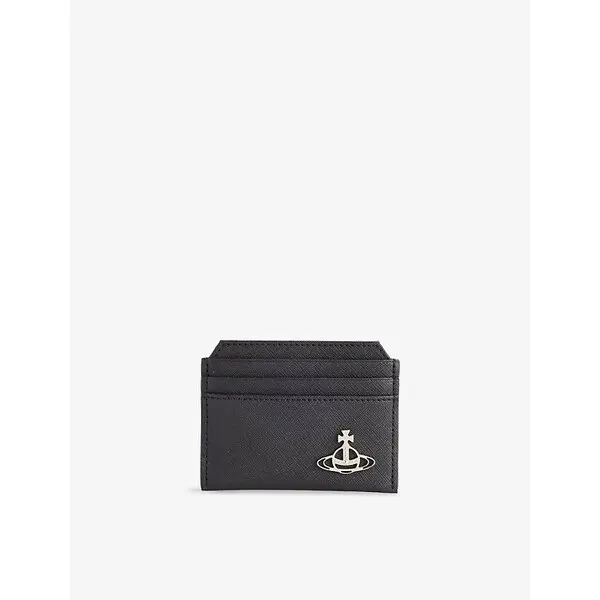 VIVIENNE WESTWOOD Slim Faux-leather Card Holder - Ss25-black