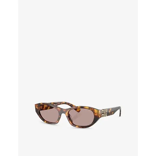 Miu Miu Irregular-frame Tortoise Acetate Sunglasses