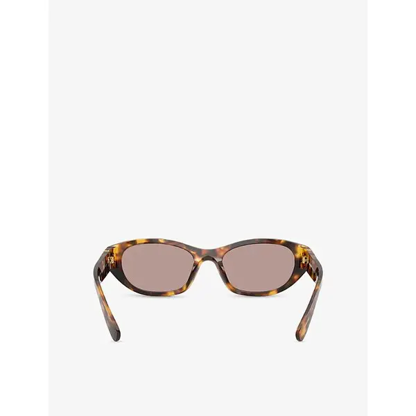 Miu Miu Irregular-frame Tortoise Acetate Sunglasses